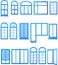 Set of blue window icons stock vector. Illustration of frame - 30452411