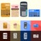 Set of calculator stock vector. Illustration of fabric - 67261647