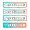 Set of Cancelled Stamp Symbol, Label Sticker Sign Button, Text Banner ...