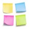 Set of Color Sheets of Note Papers. Four Sticky Notes Stock Vector ...