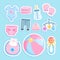 Set of Cute Baby Items. Vector Illustration in Cartoon Flat Style ...