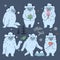 Set of Cute Funny Cartoon Yetis. Vector Graphics Stock Vector ...
