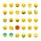 Set of Cute Smiley Emoticons, Emoji Flat Design Stock Vector ...