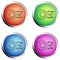 On Colored Circle Push Button Set Stock Vector - Illustration of metal ...