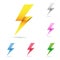 Set of Origami Lightning Bolts Stock Vector - Illustration of charge ...