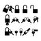 Set of Padlock and Key Icon on Transparent Background Stock Vector ...
