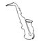 Simple Vector Sketch Saxophone Single One Line Art, Continuous Stock ...