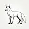 Simplistic Cartoon Red Fox Line Drawing on Light Background Stock ...
