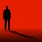 Single Man on Red with Shadow Stock Illustration - Illustration of ...
