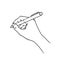Sketch of Writing Hand in Line Art Style. Stock Illustration ...