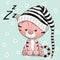 Sleeping Cute Tiger in a Hood Stock Vector - Illustration of design ...