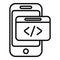 Smartphone Code Developer Icon Outline Vector. Build Team Coder Stock Vector - Illustration of ...