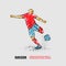 Soccer Striker, Back View. Vector Outline of Soccer Player with ...