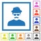 Spy with Mustache Avatar Flat Framed Icons Stock Illustration ...