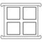 Square Window Outline for House Isolated on White Background. Clipart ...