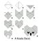 Step by Step Instructions How To Make Origami Koala. Stock Vector ...