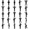 Stick Figure Positions Set Vector Icon. Stock Vector - Illustration of ...