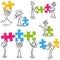 Stickman Jigsaw Puzzle Strategy Teamwork Stock Vector - Illustration of ...
