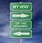 Street Road Sign My Way or the Highway Stock Illustration ...