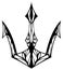 Stylized Decorated Trident in Black Stock Illustration - Illustration ...