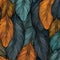 Stylized Heron Feathers Pattern in Mesmerizing Colorscapes Stock ...