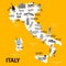 Stylized Map of Italy with Main Attractions and Landmarks. Vector ...