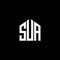 SUA Letter Logo Design on BLACK Background. SUA Creative Initials ...