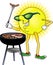 Sun_BBQ stock vector. Illustration of solar, funny, cartoon - 1169301