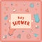 Tarjeta De La Ducha De Bebé Ilustración del Vector - Ilustración de ...