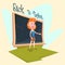 Teacher Over Class Board Back To School Banner Stock Illustration ...