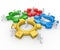 Team of People Push Gears Together Success Stock Illustration ...