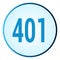 Number 401 Symbol or Logo with Round Frame in Blue Gradient Color Stock ...