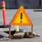 Temporary Construction Sign Stock Image - Image of progress, caution ...