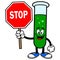 Test Tube with a Stop Sign stock vector. Illustration of acid - 70215101