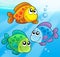 Three cute fishes stock illustration. Illustration of cute - 6589120