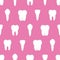Tooth Seamless Pattern. Four Different Types of Teeth. Vector ...
