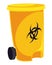 Toxic Waste Bin Yellow with Wheels Stock Illustration - Illustration of ...