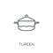 Tureen Linear Icon. Modern Outline Tureen Logo Concept on White Stock ...