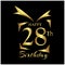Happy Birthday Twenty Eight Years. Elegant Design with Number Stock ...