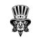 Uncle Sam Head Vector, Man in Cylinder Hat with Goatee Beard ...