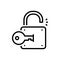 Black Line Icon for Unlock, Unwind and Unlatch Stock Illustration ...