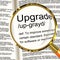 Upgrade Definition Magnifier Showing Software Update or Installa Stock ...