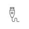 USB Super Speed Connector Cable Line Art Vector Icon for Apps and ...