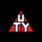 UTY Triangle Letter Logo Design with Triangle Shape. UTY Triangle Logo ...
