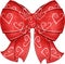 Valentine Heart Bow with Ribbons Stock Illustration - Illustration of ...