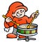 Vector Cartoon Illustration of an Happy Elf Playing Drum Stock Vector ...