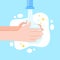 Vector Comics Hand Washing with Soap and Water To Kill Viruses Stock ...