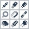 Vector Electronic Components Icons Set Stock Vector - Illustration of ...