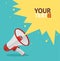 Vector megaphone card stock vector. Illustration of broadcast - 49942770