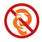 Vector Prohibition Sign with Foxes Isolated from the Background. Do Not ...